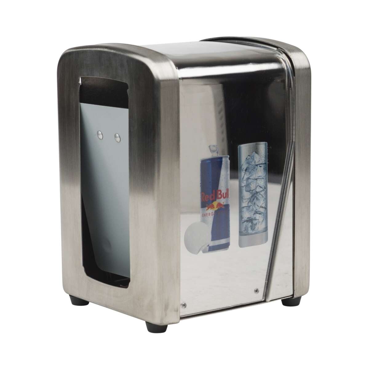 Red Bull Energy Napkin Dispenser Silver Metal Box Retro